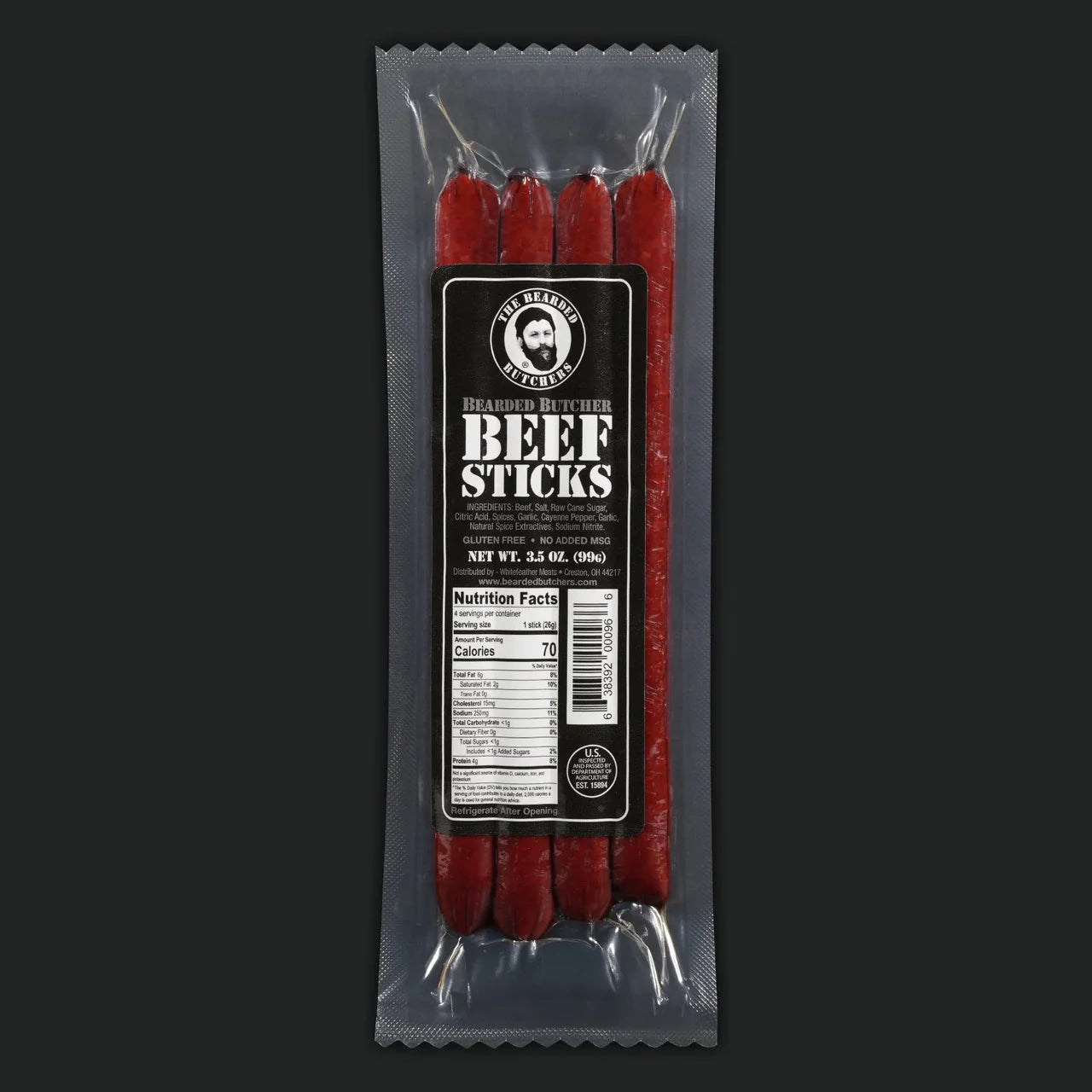 Bearded Butcher Beef Sticks 3.5oz – Beer Belly Outdoors, LLC